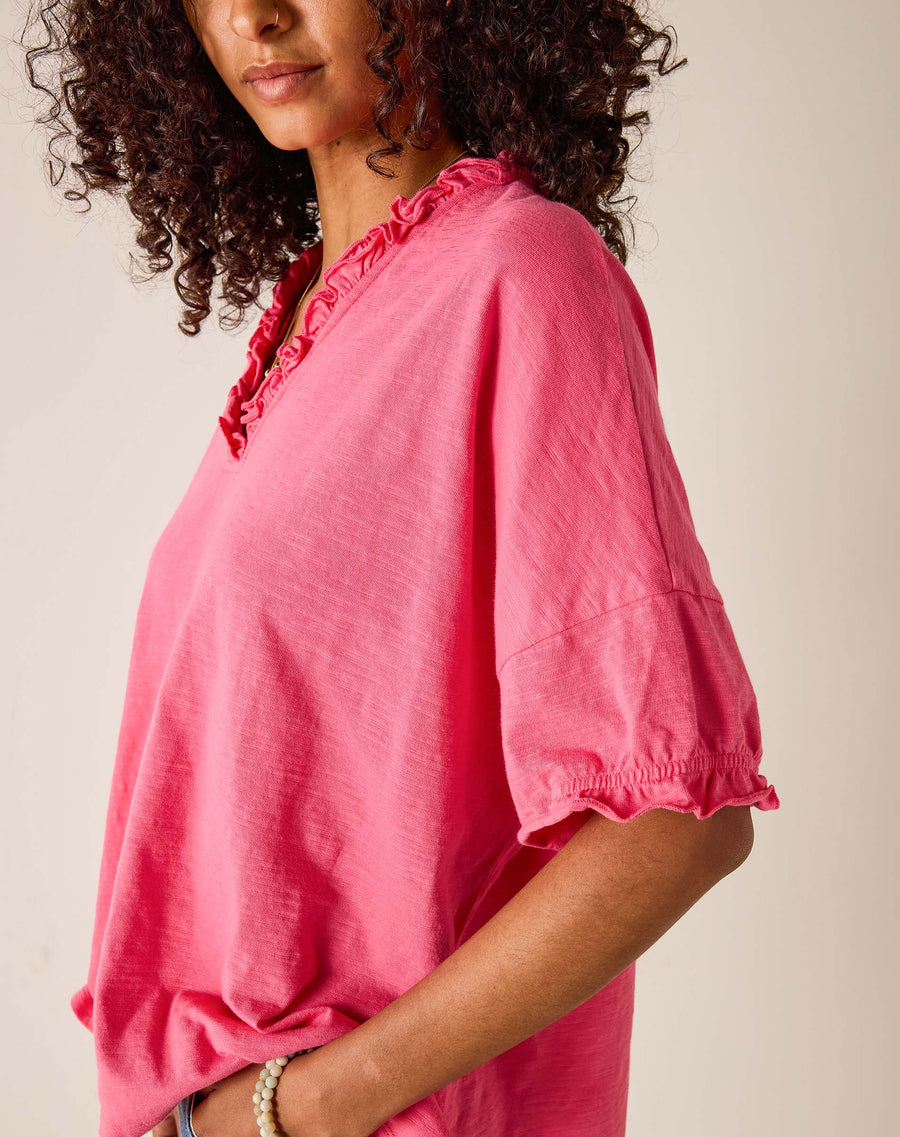 Amelia Short Sleeve Ruffle Tee by MERSEA | Everyday Classic