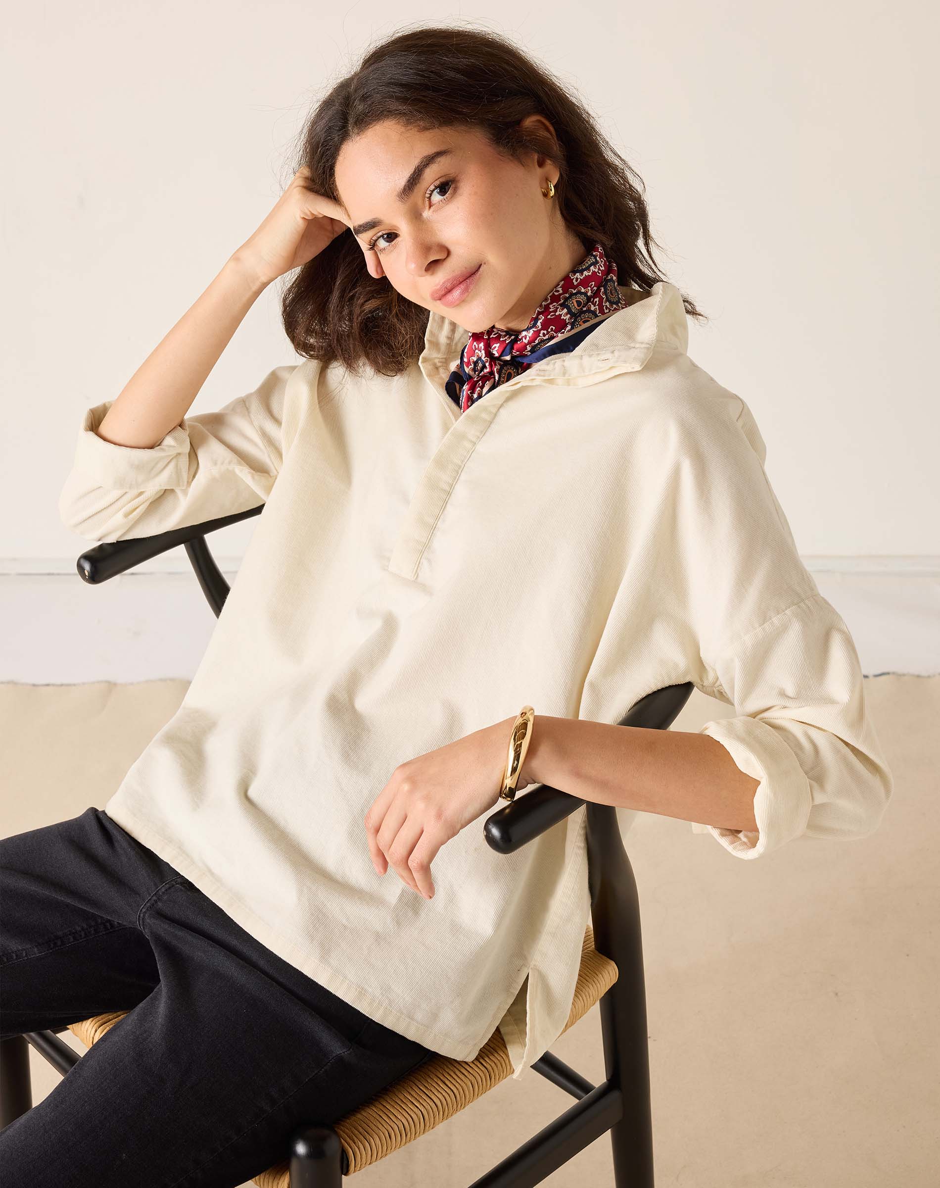Emerson Pop Up Collar Top Voyageur by MERSEA | Versatile Blouse