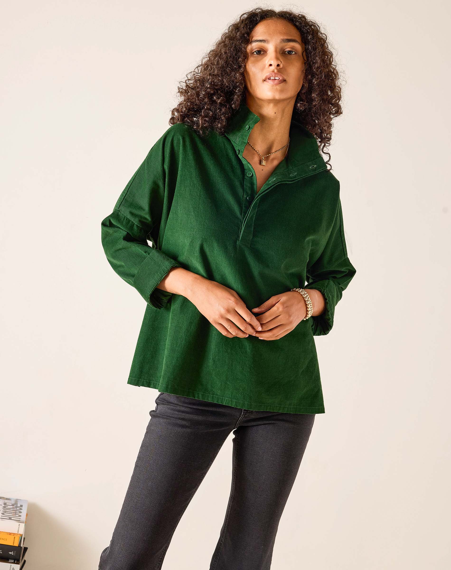 Emerson Pop Up Collar Top Voyageur by MERSEA | Versatile Blouse